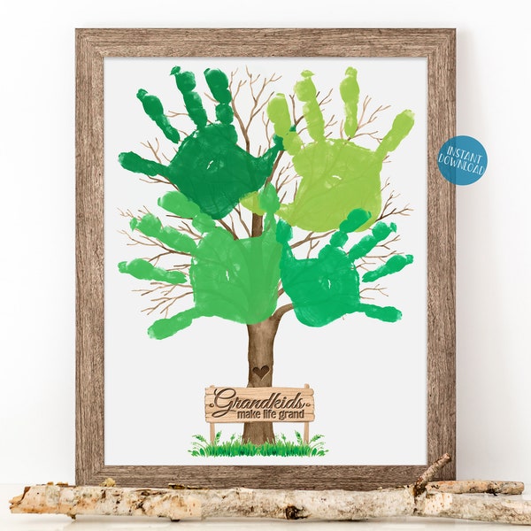 Handprint Craft Grandpa Tree - Etsy