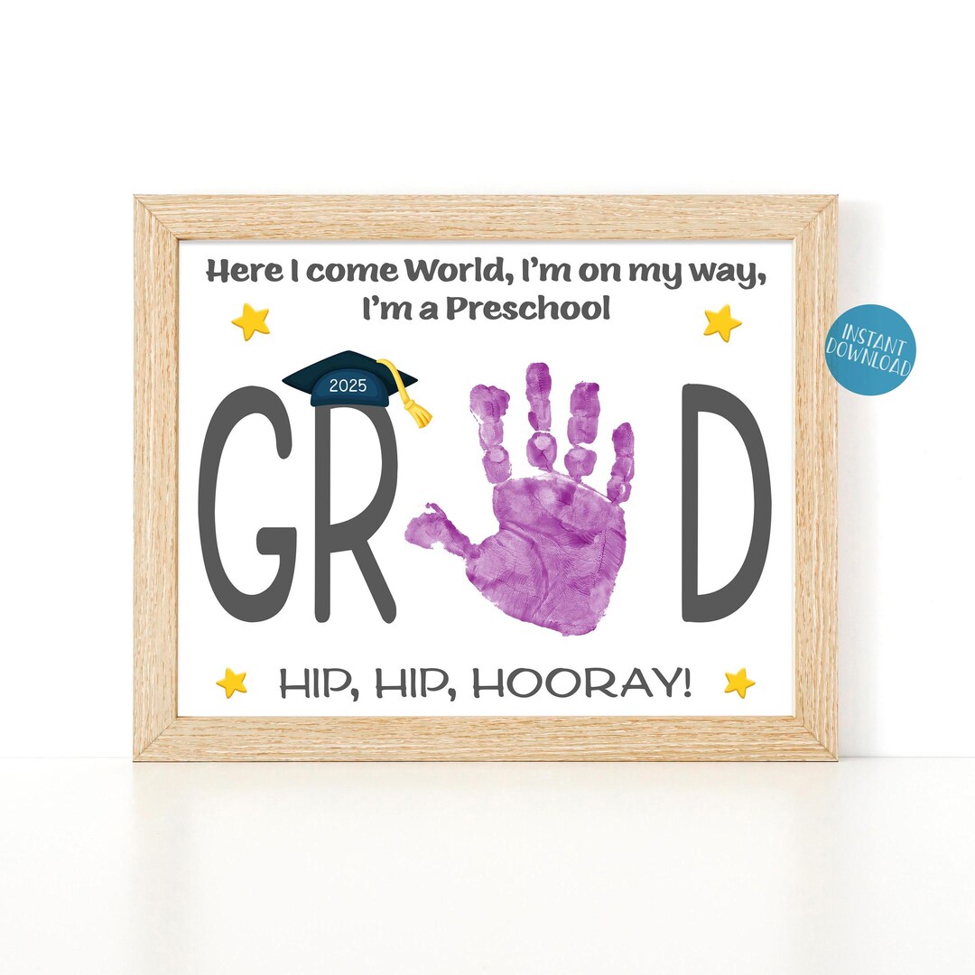 Preschool Graduation Keepsake, Handprint Art, DIY Kid Craft, Preschool ...