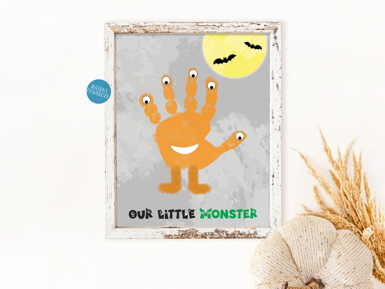 Handprint Art Halloween Handprint Craft for Kids Monster - Etsy