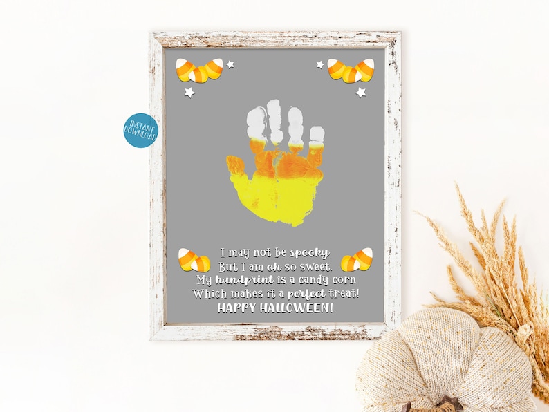 Candy Corn Handprint Art Project for Kids Halloween Poem - Etsy