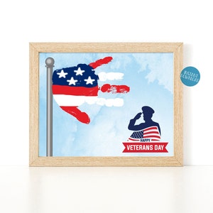 Veterans Day Handprint Art Project for Kids, Veteran Gift Idea, DIY ...