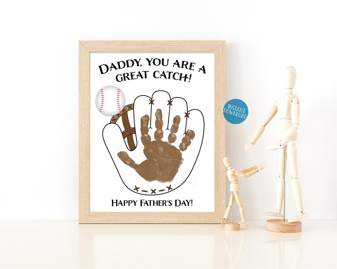 Father's Day Gift, Handprint Art, Dad Birthday Gift, Baseball Dad Gift ...