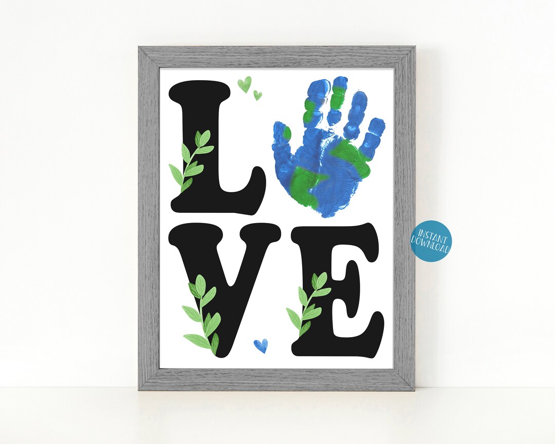 LOVE Handprint Craft, Earth Day Activity for Kids, Earth Day Printable ...