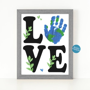 LOVE Handprint Craft, Earth Day Activity for Kids, Earth Day Printable ...