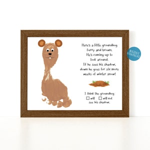 Groundhog Day Footprint Craft for Kids, Classroom Activity for ...