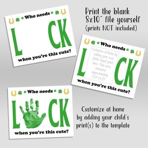St Patrick's Day Baby Handprint Art, Who Needs Luck Handprint Craft ...