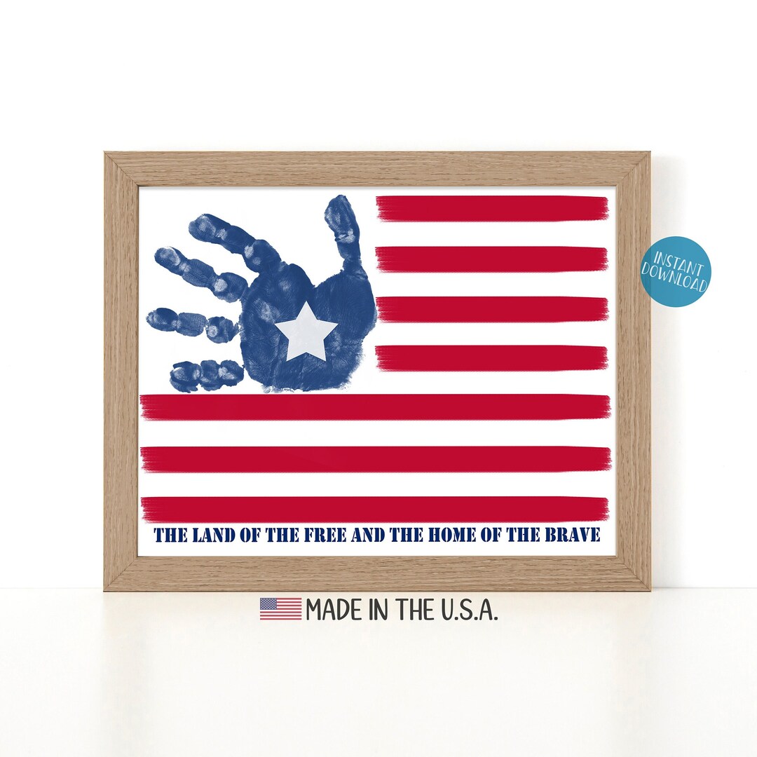 American Flag Handprint Art, Independence Day, America, Fourth of July ...