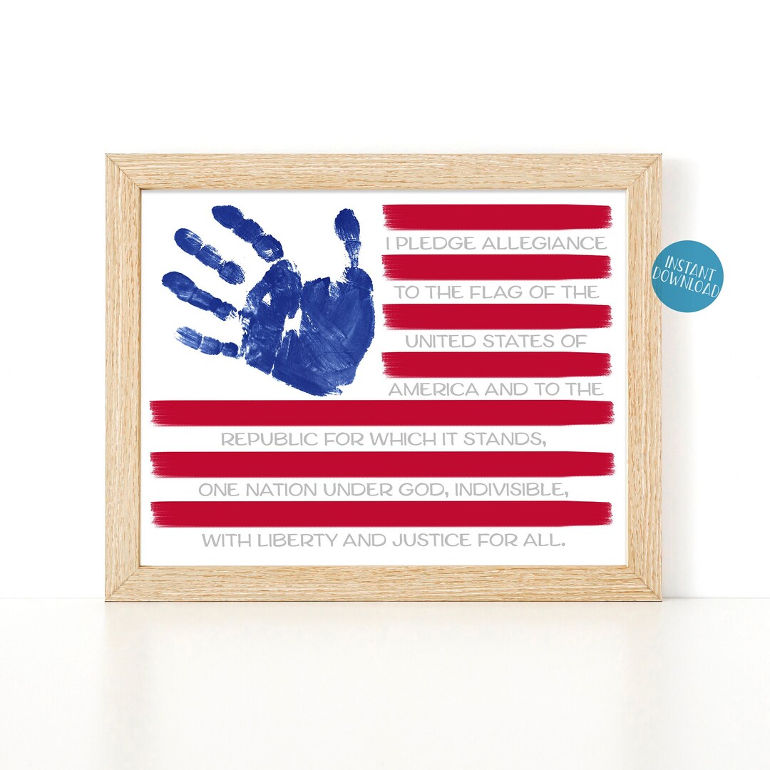 Memorial Day American Flag Handprint Art, Independence Day Handprint ...
