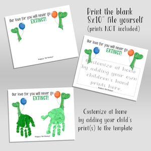 Printable Birthday Card, Handprint Art, Dinosaur Handprint Craft, DIY ...
