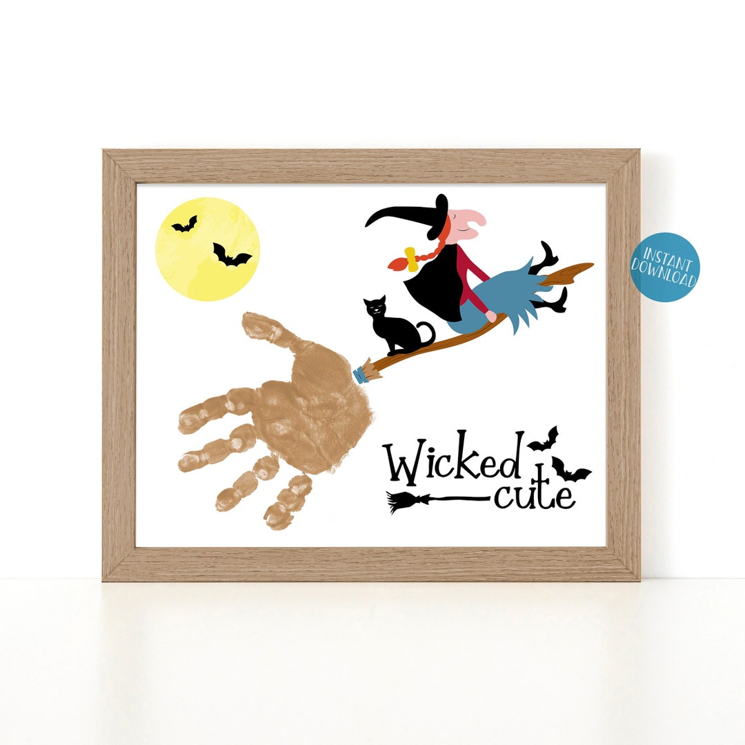 Wicked Cute Halloween Handprint Craft for Toddlers, Witch Broomstick ...