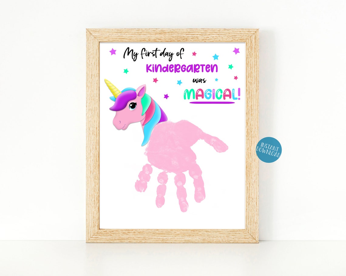 First Day of Kindergarten Handprint Art Back to School - Etsy
