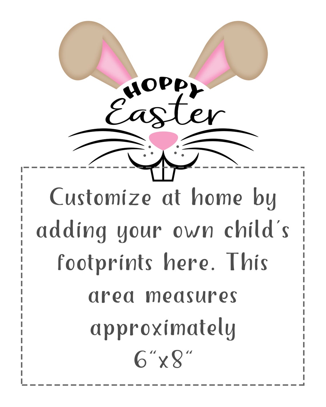 Hoppy Easter Footprint Art Bunny Feet Bunny Ears Easter - Etsy