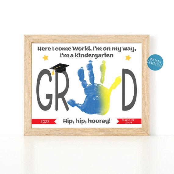 Kindergarten Graduation Keepsake Handprint Art DIY Kid - Etsy