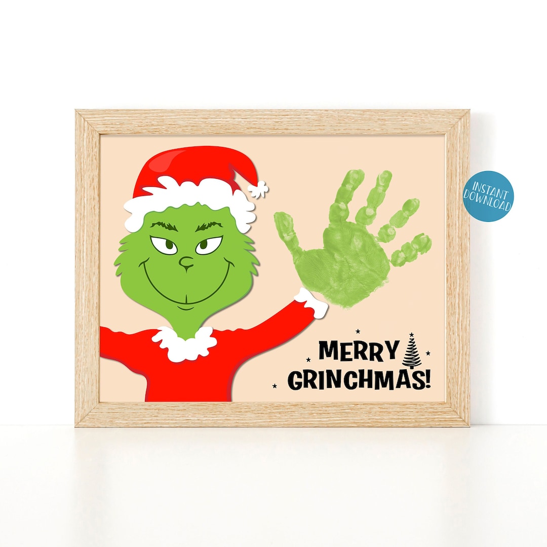 Christmas Handprint Art Project for Baby, Merry Grinchmas, Handprint ...