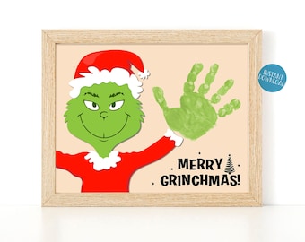 Christmas Handprint Art Project for Kids, Christmas Grinch Handprint ...