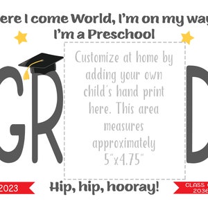 Preschool Graduation Keepsake, Handprint Art, DIY Kid Craft, Preschool ...