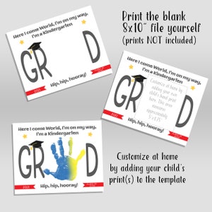 Kindergarten Graduation Keepsake Handprint Art DIY Kid - Etsy