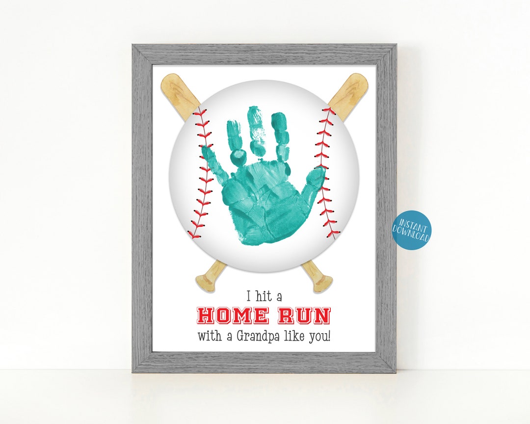 Baseball Grandpa Gift, Handprint Art Project for Kids, Handprint ...