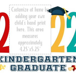 Kindergarten Graduation Sign Handprint Art DIY Kid Craft - Etsy