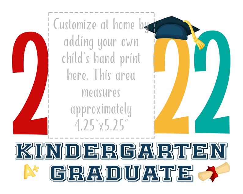 Kindergarten Graduation Sign Handprint Art DIY Kid Craft - Etsy