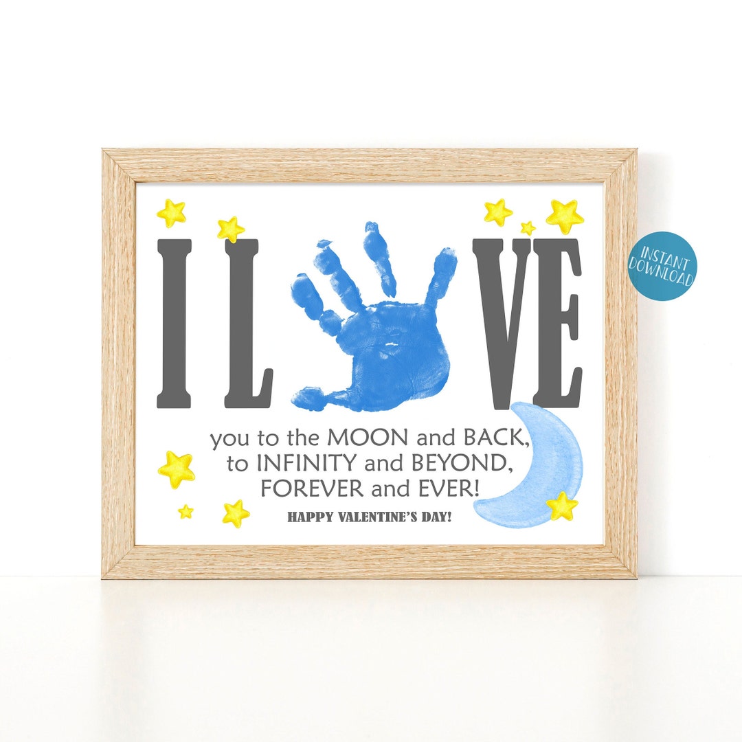 Printable Valentine's Day Card, Baby Handprint Art, Handprint Keepsake ...