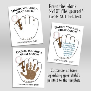 Father's Day Gift, Handprint Art, Dad Birthday Gift, Baseball Dad Gift ...