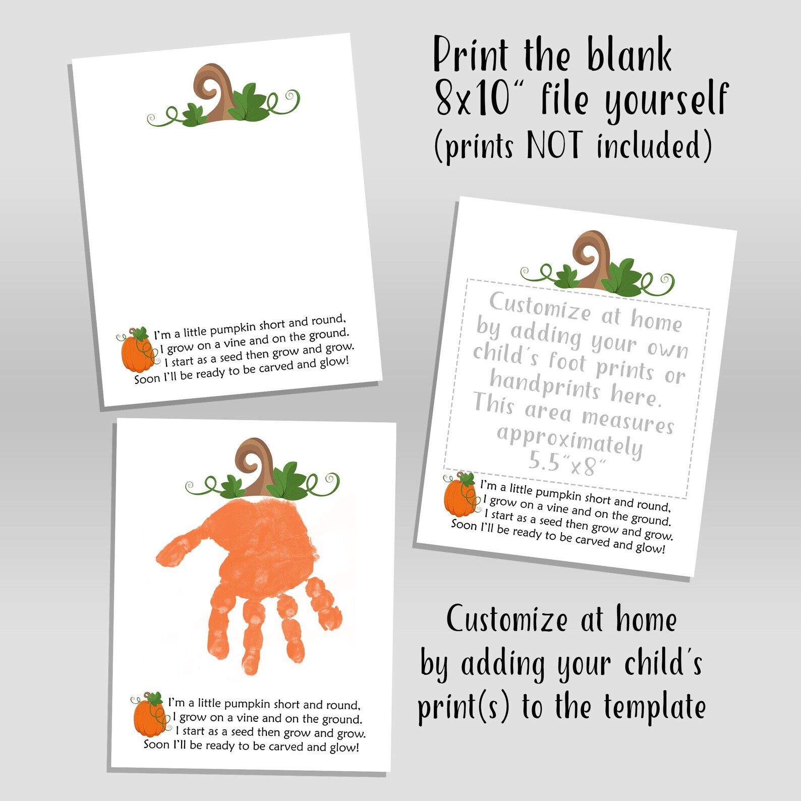 Halloween Handprint Art Pumpkin Handprint Craft for Kids - Etsy