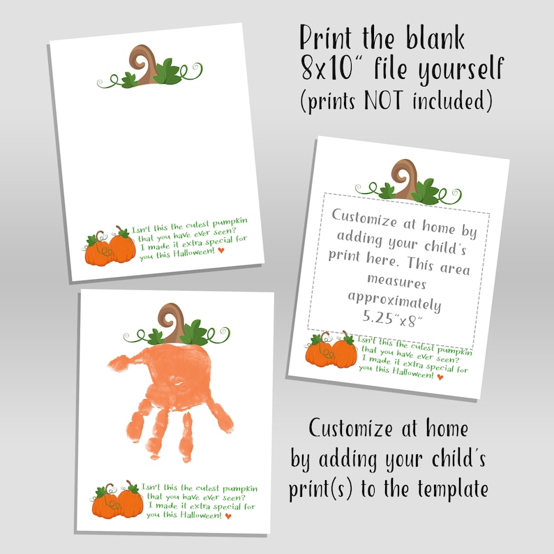 Halloween Handprint Art, Pumpkin Handprint Craft for Kids, Preschool ...