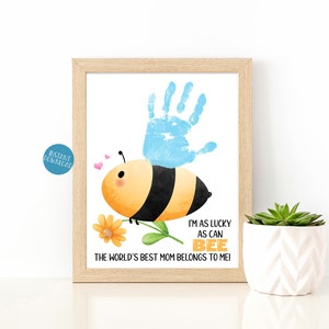 Mother's Day Gift Bee Handprint Craft for Mom, Mom Handprint Art ...