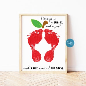 Apple Footprint Art, Handprint Art Craft for Kids, DIY Kids Craft, Love ...