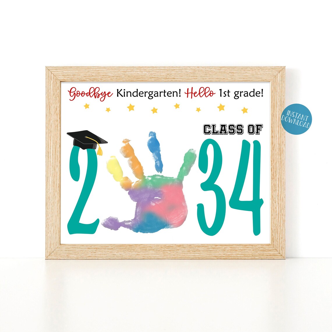 Kindergarten Graduation Sign Handprint Art DIY Kid Craft - Etsy