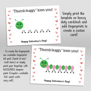 Valentine's Day Fingerprint Craft for Kids, Printable Valentines Day ...