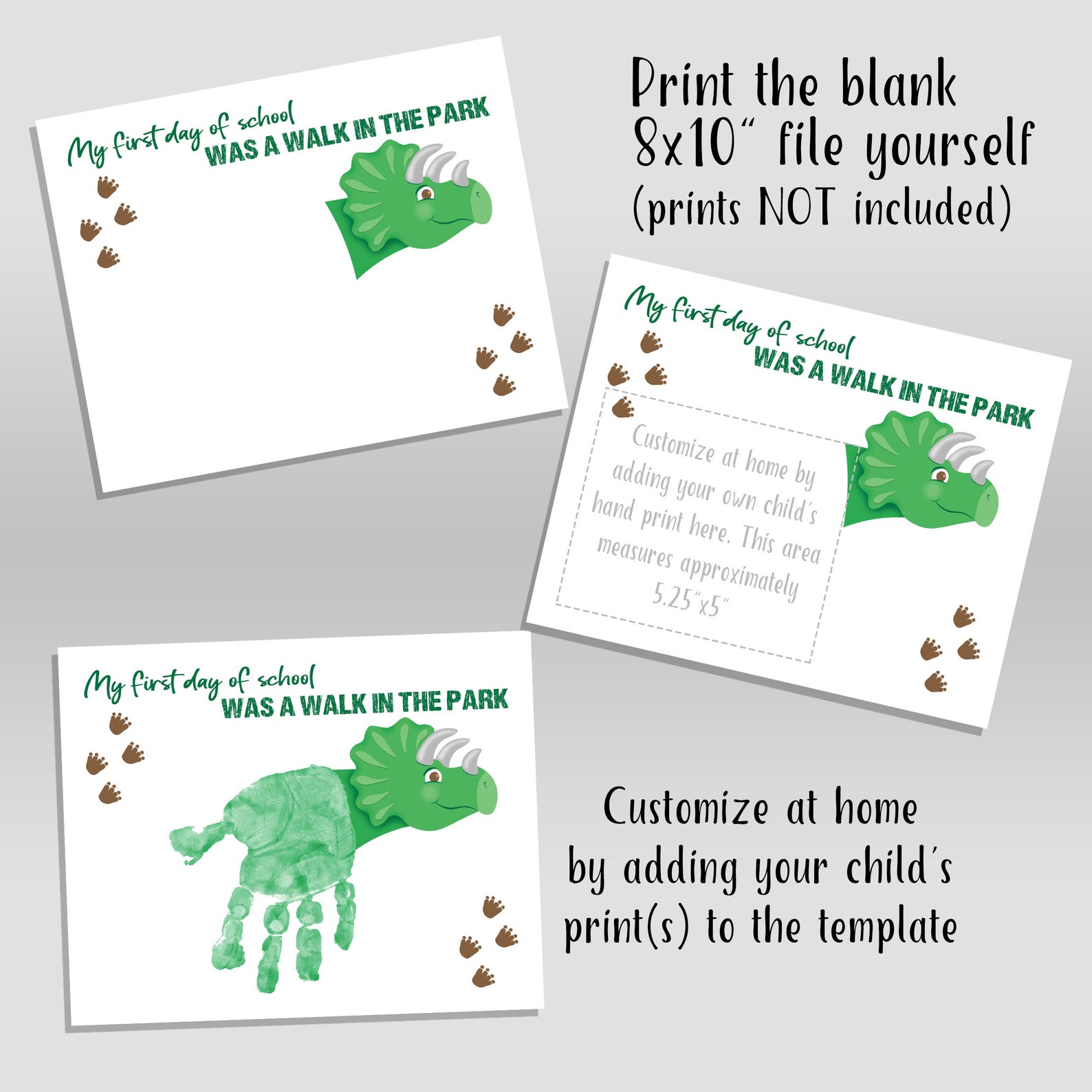 Walk in the Park First Day of School Handprint Art Back to - Etsy