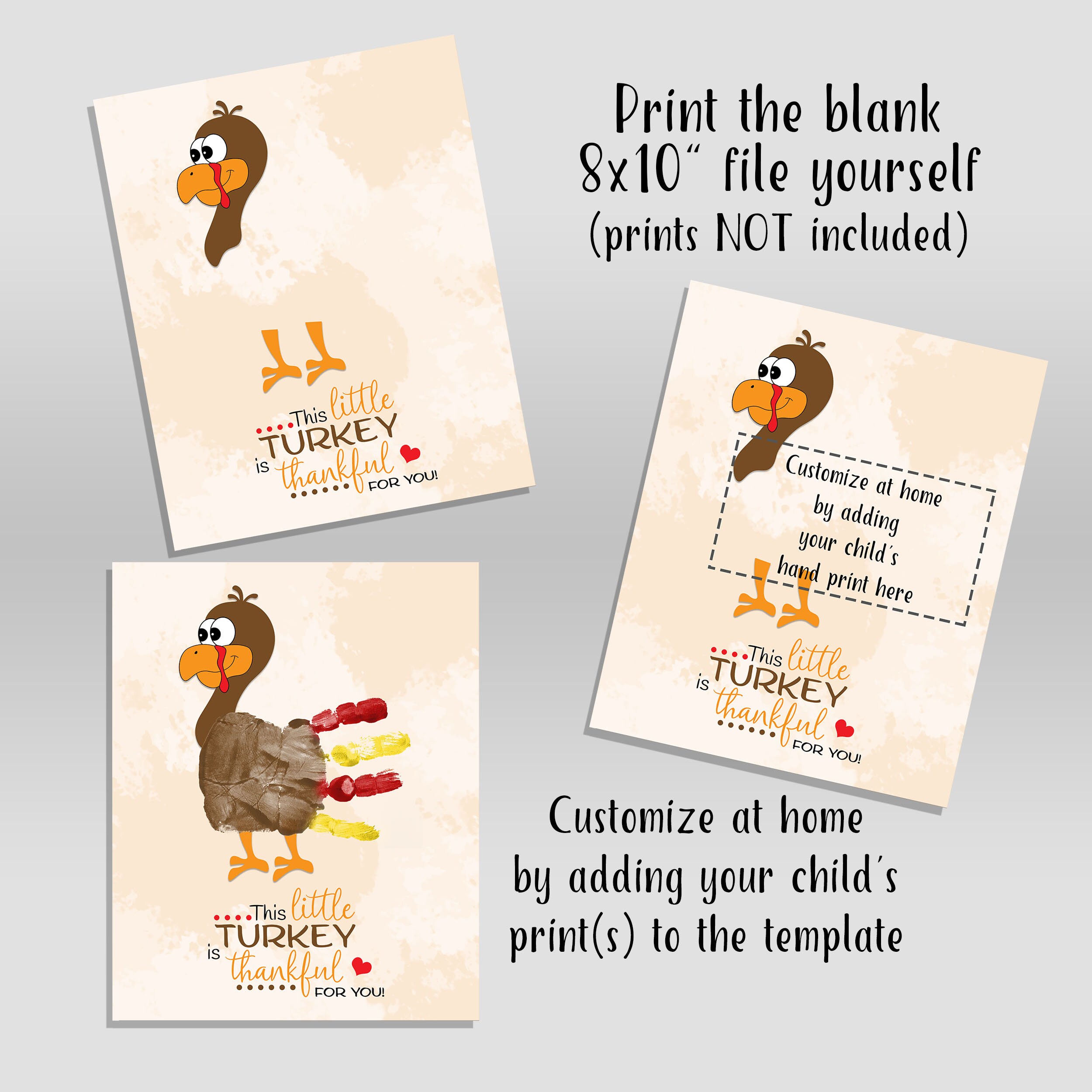 Thanksgiving Handprint Art DIY Kid Craft Turkey Handprint - Etsy