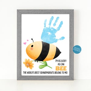Grandparents Day Gift Bee Handprint Craft, Grandparent Handprint Art ...