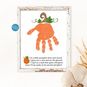 Halloween Handprint Art, Pumpkin Handprint Craft for Kids, Footprint ...