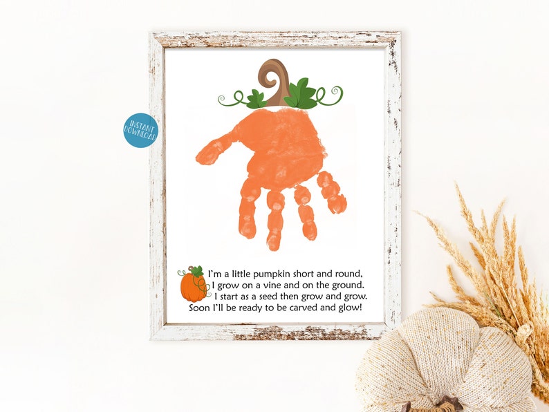 Halloween Handprint Art Pumpkin Handprint Craft for Kids - Etsy