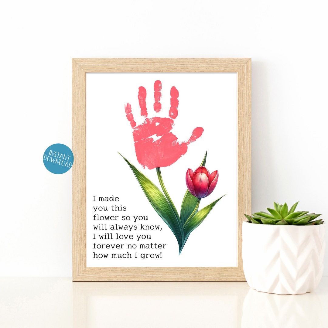 Handprint Art for Mom, Gift for Mom, Gift for Grandma, Handprint Craft ...