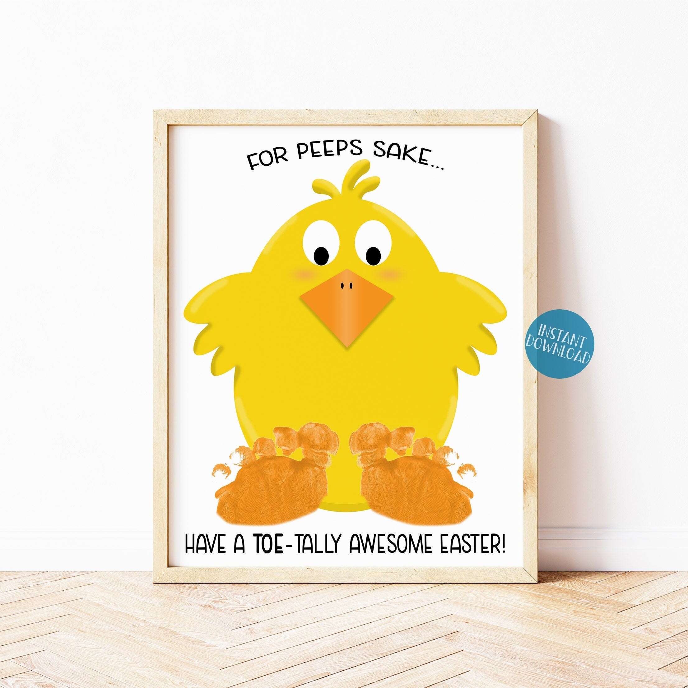 Easter Footprint Art for Peeps Sake Card Easter Chick - Etsy