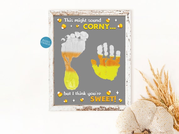 Candy Corn Handprint Art Project for Kids This Might Sound - Etsy