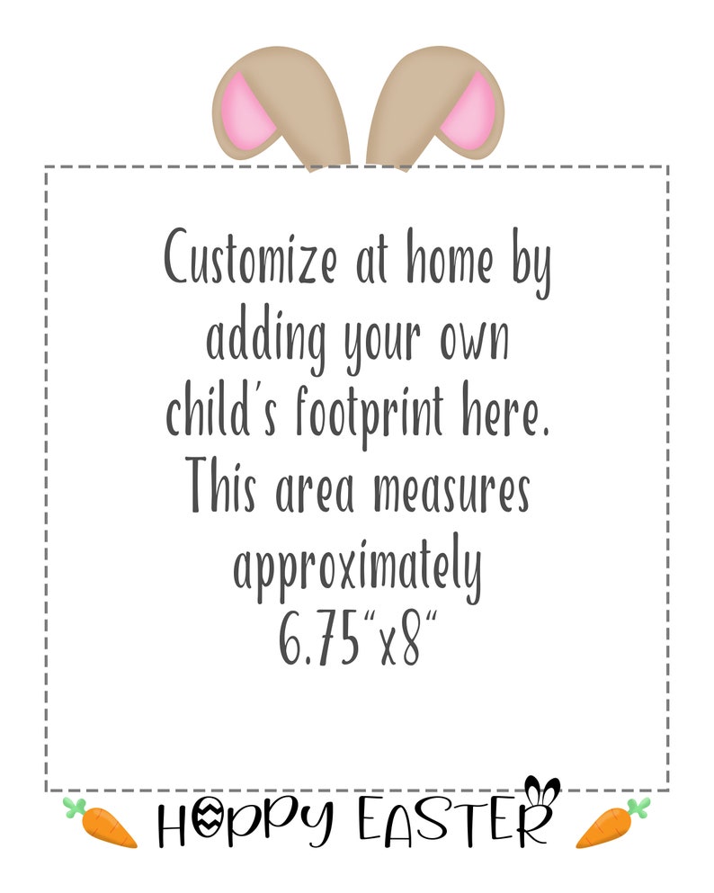 Easter Footprint Art Hoppy Easter Card Easter Bunny - Etsy