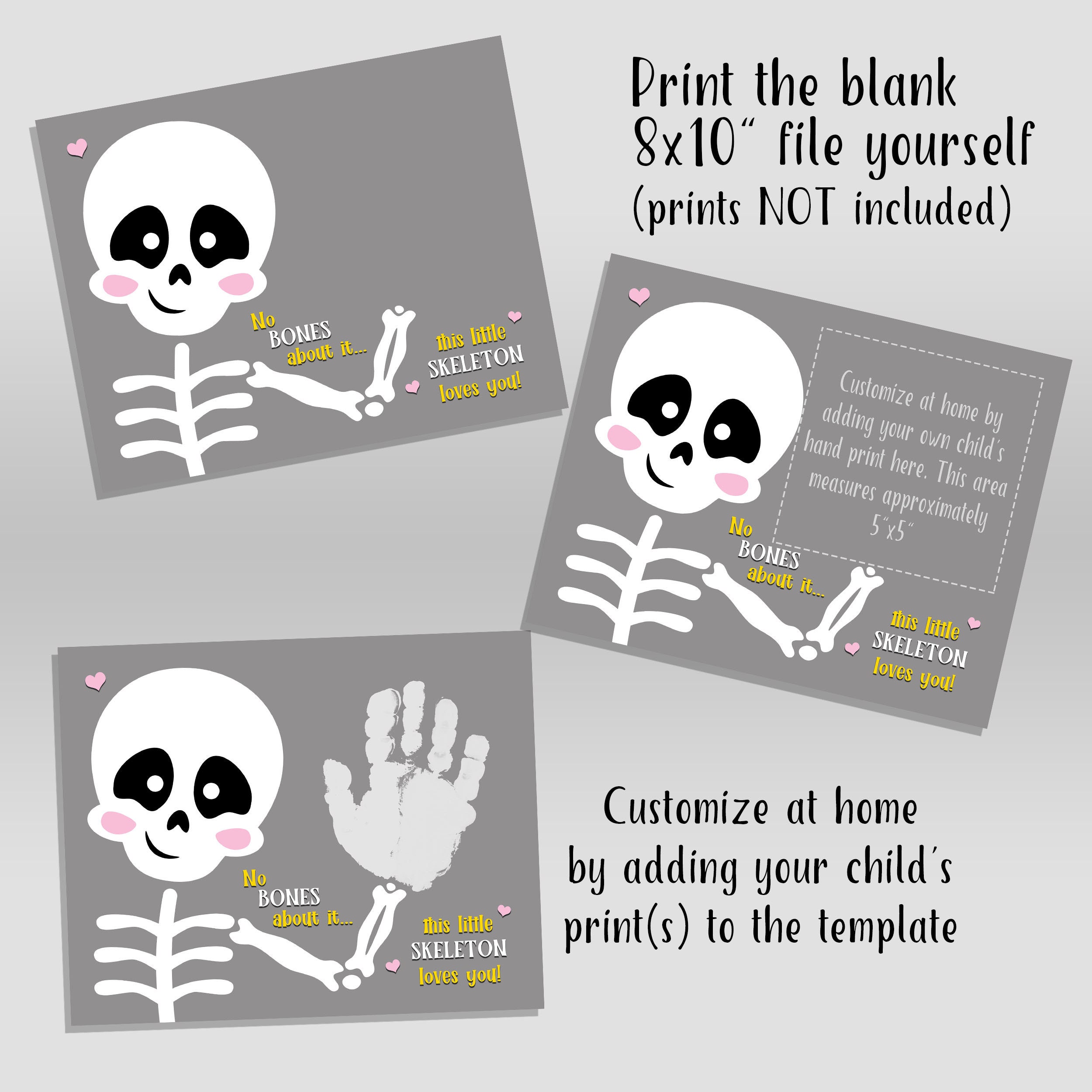 Halloween Handprint Art, This Little Skeleton Loves, Baby Handprint ...