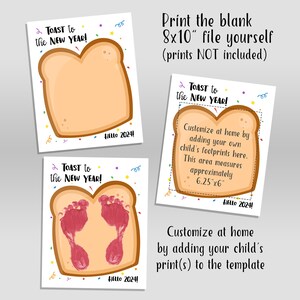 New Years 2024 Toast Footprint Art, New Year's Handprint Craft for ...