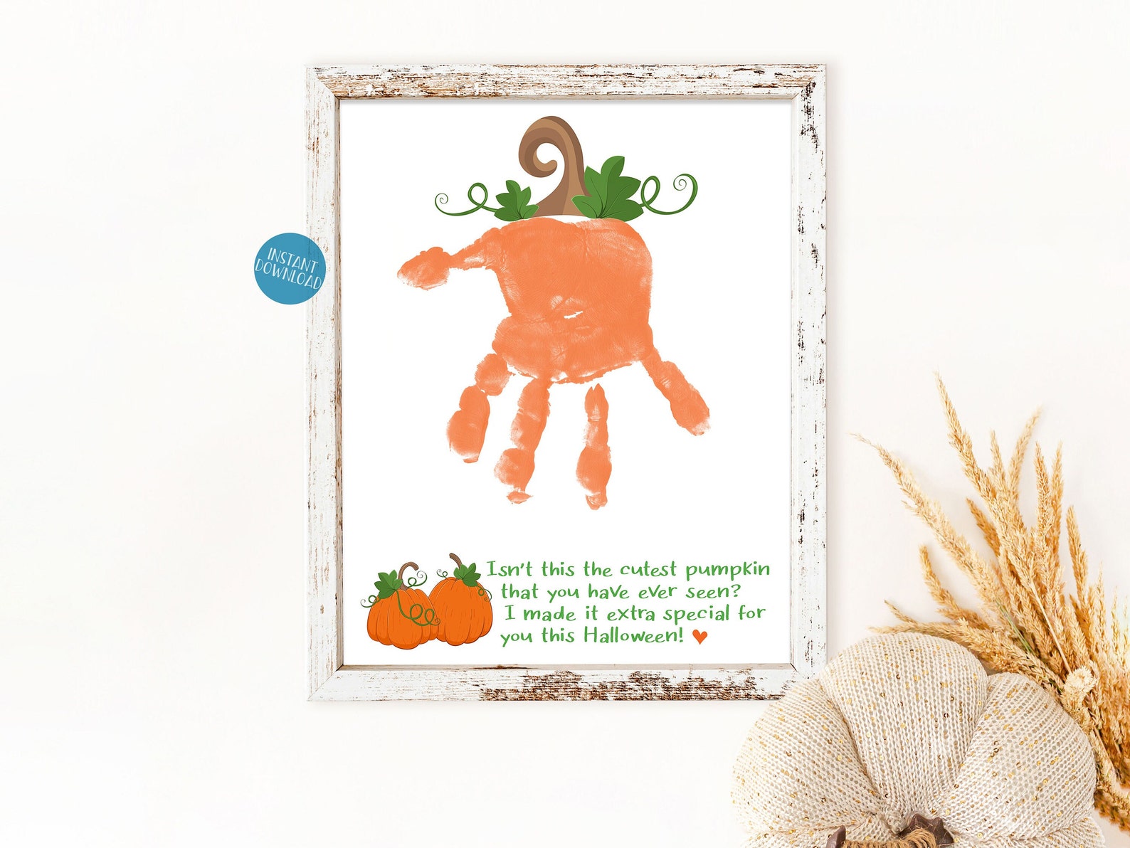 Halloween Handprint Art Pumpkin Handprint Craft for Kids - Etsy