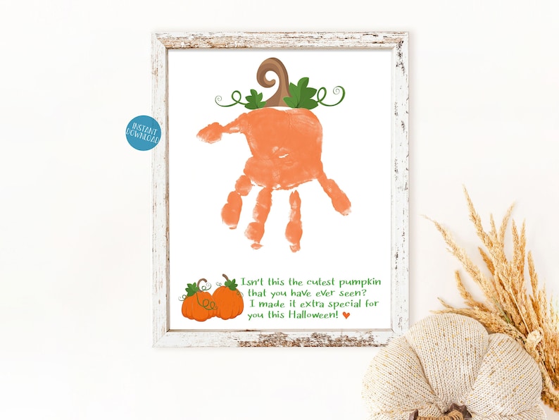 Halloween Handprint Art Pumpkin Handprint Craft for Kids - Etsy