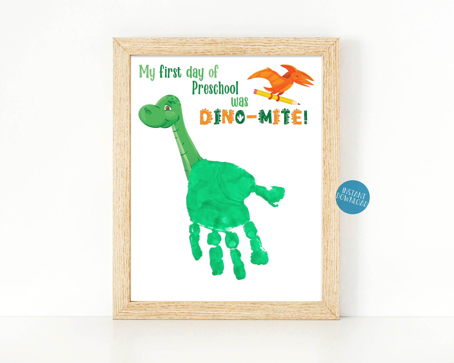 First Day of Preschool Handprint Art, Back to School Printable ...