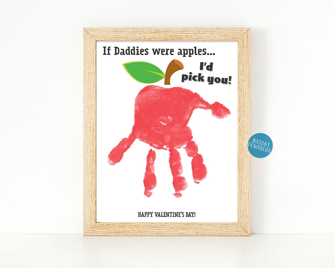 Printable Valentine's Day Card for Dad, Baby Footprint Art, Footprint ...