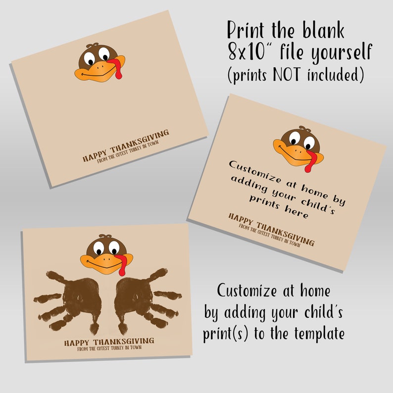 Thanksgiving Turkey Handprint Art, DIY Kid Craft, Handprint Keepsake ...