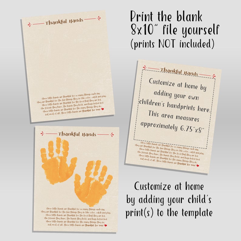 Thanksgiving Handprint Art Project, DIY Kid Craft Kit, Baby Handprint ...