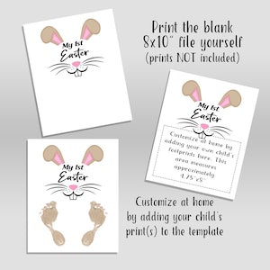 My First Easter Footprint Art, Bunny Feet, Easter Bunny Footprint ...